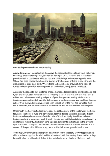 Dystopia Creative Reading and Writing Unit | Teaching Resources