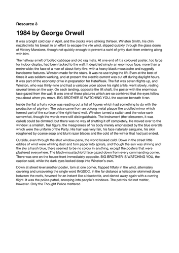 Dystopia Creative Reading and Writing Unit | Teaching Resources