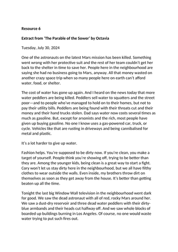 Dystopia Creative Reading and Writing Unit | Teaching Resources