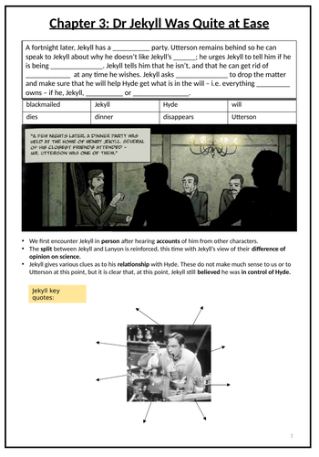 Dr Jekyll and Mr Hyde booklet Ch3-5 | Teaching Resources