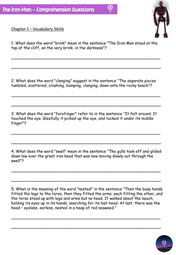 KS2 Reading Comprehension: The Iron Man by Ted Hughes - 150 VIPERS ...