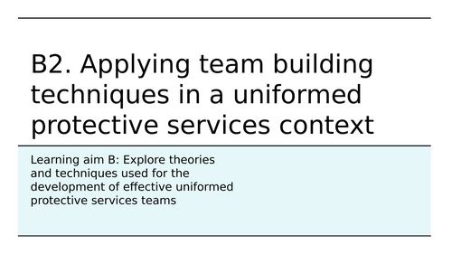Uniformed Protective Services Aim A&B | Teaching Resources