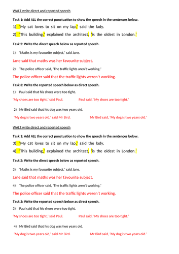 Y6 SPaG REVISION - PARENTHESES, DIRECT&REPORTED SPEECH, PUNCTUATION ...