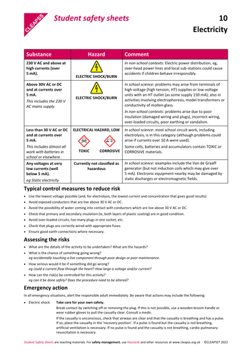GCSE Chemistry Required Practicals Risk Assessment | Teaching Resources