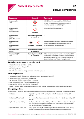 GCSE Chemistry Required Practicals Risk Assessment | Teaching Resources