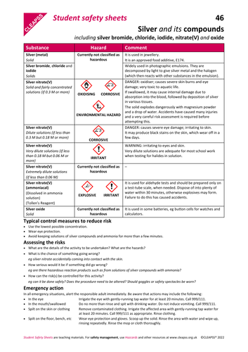 GCSE Chemistry Required Practicals Risk Assessment | Teaching Resources
