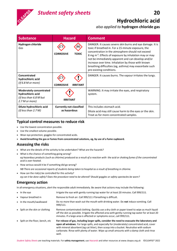 GCSE Chemistry Required Practicals Risk Assessment | Teaching Resources