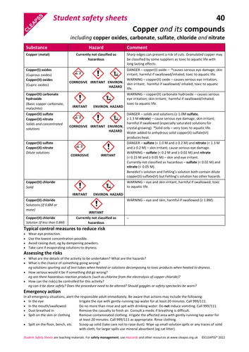 GCSE Chemistry Required Practicals Risk Assessment | Teaching Resources