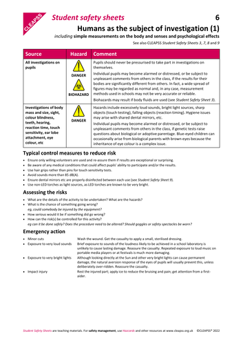 GCSE Biology Required practicals Risk Assessment | Teaching Resources