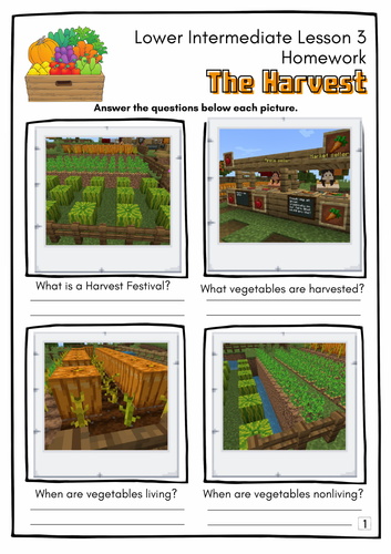 The harvest bundle PPT lesson 7-9 years with Homework & Preview ...