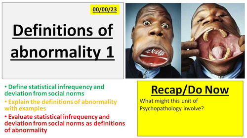 Definitions of abnormality 1 - AQA A Level Psychology (Psychopathology ...