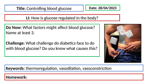 GCSE/iGCSE Biology: Controlling Blood sugar | Teaching Resources