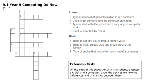 Do Now Tasks Bundle Computing Ks3 Printable Teaching Resources