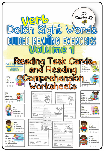 Guided Reading Verb Dolch Sight Words Practice Task Cards and ...