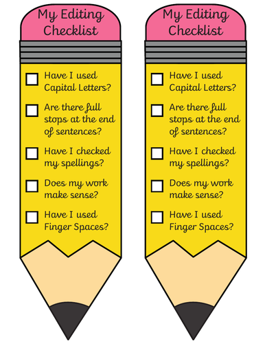 Editing Checklist Pencils | Teaching Resources Editing Checklist Pencils | Teaching Resources