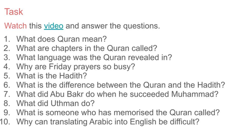 The Qur'an and Hadith - Islam | Teaching Resources