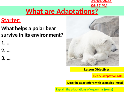 Adaptations of living organisms KS2 KS3 KS4 Science | Teaching Resources