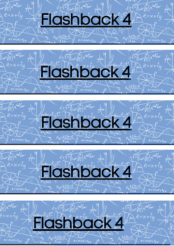 Flashback 4 - Title sheet for maths books | Teaching Resources