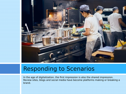 Hospitality Studies – scenarios about restaurants and cafes with poor ...