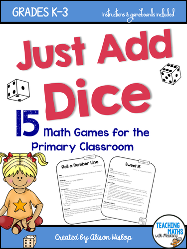 Dice Math Centers - 15 Printable Number Games - K to 3 | Teaching Resources