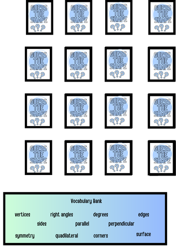 KS2 REVISION Guess Who Shape Game | Teaching Resources