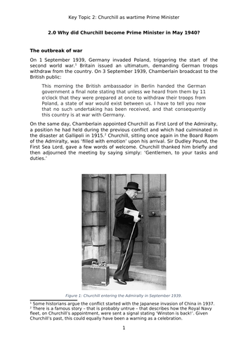 OCR A level Y113 - The complete Churchill notes | Teaching Resources