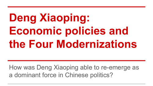Chinese History - Mao and Deng Xiaoping | Teaching Resources