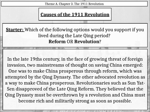 Sun Yat Sen and the 1911 Revolution in China | Teaching Resources