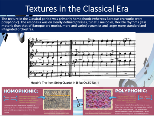 Texture and Harmony in the Classical Era | Teaching Resources