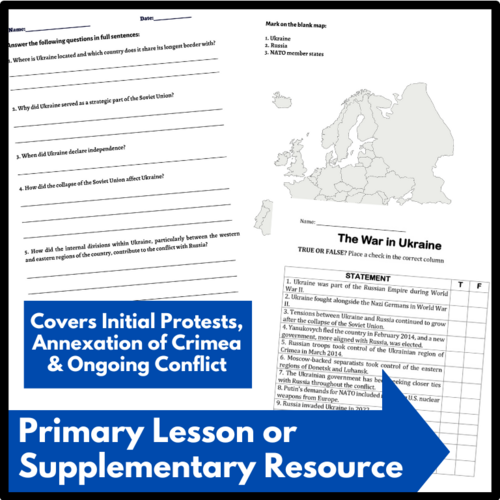 Ukraine-Russia War 2022 Reading Comprehension and Worksheets -Updated ...