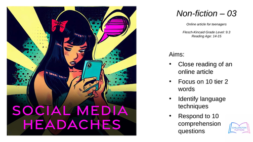 Social Media Headaches - Reading Non-fiction - Online Article for ...