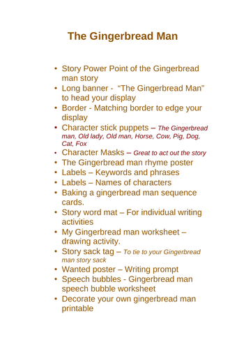 The gingerbread man TRADITIONAL TALES FAIRYTALES EYFS KS1 | Teaching ...