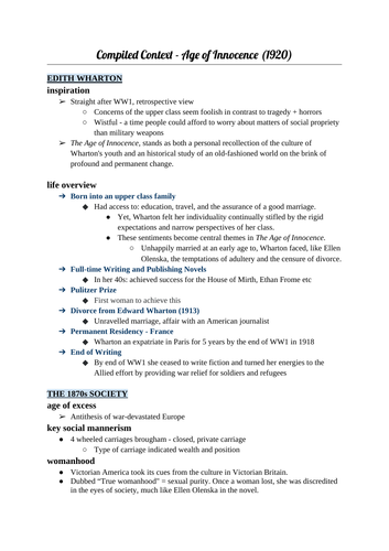 Great Gatsby & Age of Innocence Complete | Teaching Resources