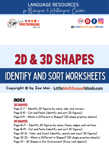 2D and 3D Shapes Sort and Identify Activities Worksheets - Pre-K ...