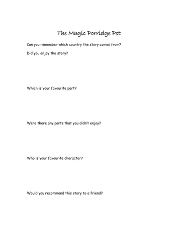 The magic porridge pot TRADITIONAL TALES EYFS KS1 | Teaching Resources