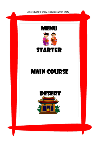 Chinese restaurant multicultural role play set | Teaching Resources