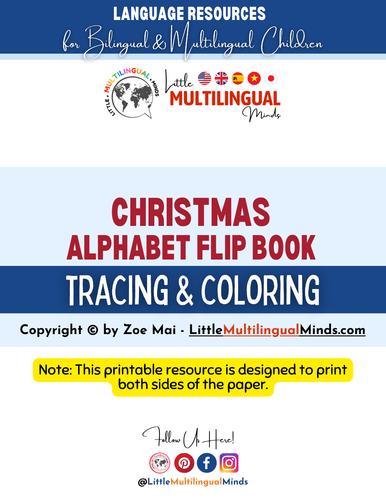 Christmas Alphabet Book: Uppercase & Lowercase Letters Mini Book- Trace ...