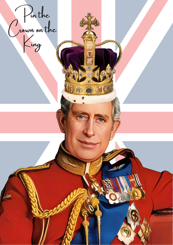 Coronation Pin the Crown on the King Game - King Charles III Fun Game ...