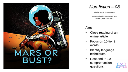 Mars or Bust? - Reading Non-fiction - Online Article for Teenagers - 08 ...