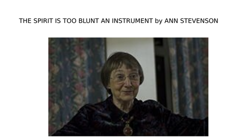The Spirit is too Blunt an Instrument: Analysis | Teaching Resources
