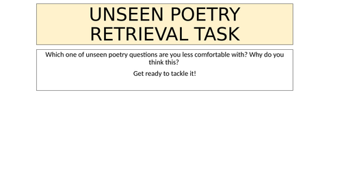 UNSEEN POETRY (COMPARISON) - 4 LESSONS | Teaching Resources