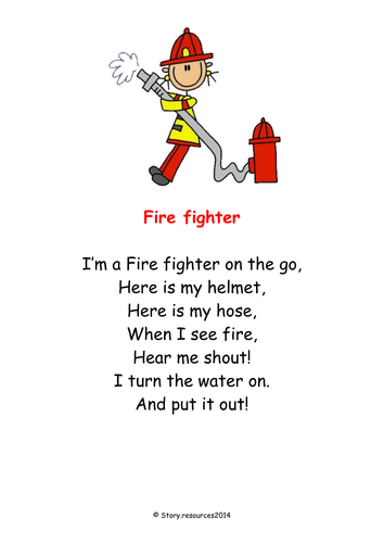5 LITTLE FIREMEN NUMBER RHYME MATHS PEOPLE WHO HELP | Teaching Resources