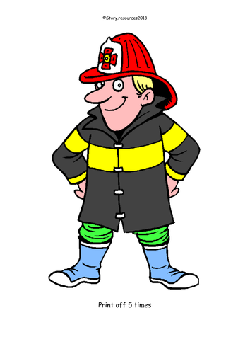 5 LITTLE FIREMEN NUMBER RHYME MATHS PEOPLE WHO HELP | Teaching Resources