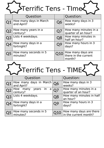 Year 5 Arithmetic Measurement Starters Teaching Resources
