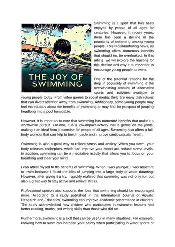 The Joy of Swimming - Reading Non-fiction - Online Article for ...