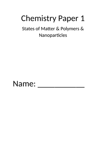 Chemistry AQA Paper 1 - Revision videos and booklets - COMBINED AND ...