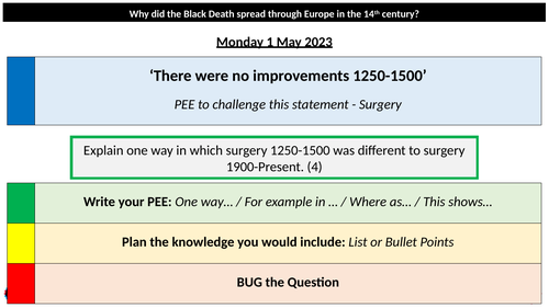 Edexcel - Medicine Through Time - Black Death Lesson 1 | Teaching Resources