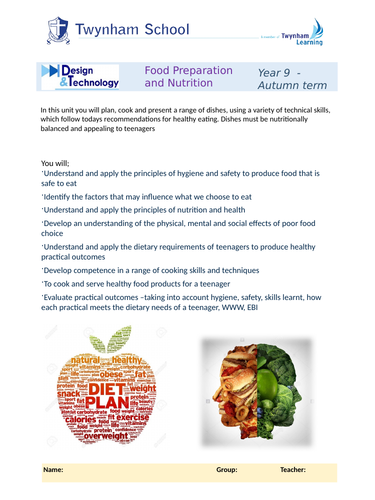 Yr 9 Food Safety and Food Choice Autumn Term | Teaching Resources