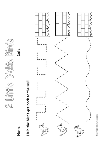 2 LITTLE DICKY BIRDS NUMBER RHYME MATHS EYFS | Teaching Resources