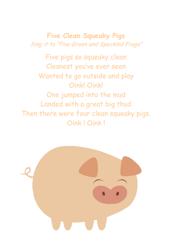 5 SQUEAKY PIGS NUMBER RHYME MATHS EYFS SINGING | Teaching Resources